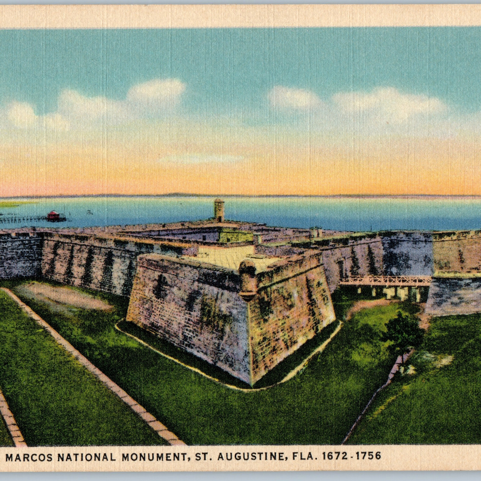 1935 St. Augustine, FL Castle San Marcos Star Fort Fortress Battery ...