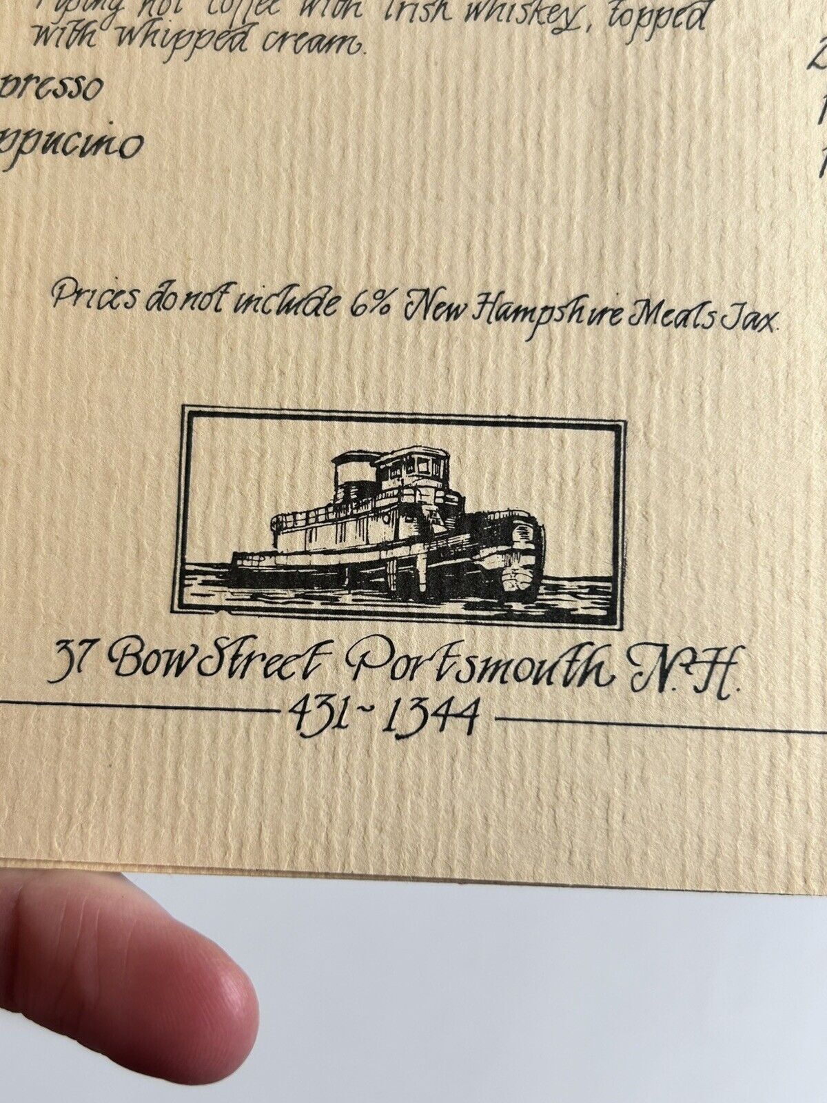 Riversmere Restaurant Menu Portsmouth NH | Ephemera - Menus, Postcard ...