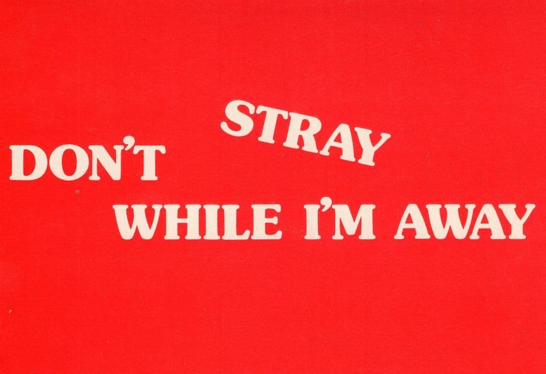 Dont Stray While I'm Away Love Adultery Two Timing Slogan Comic ...