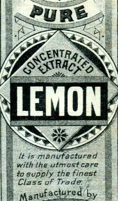 1880s-90s Engraved Bottle Label Sauer's Pure Lemon Extract P222 ...
