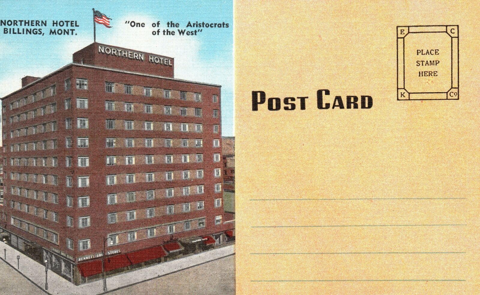 Vintage Postcard Northern Hotel Aristocrats Of West Landmark Billings ...