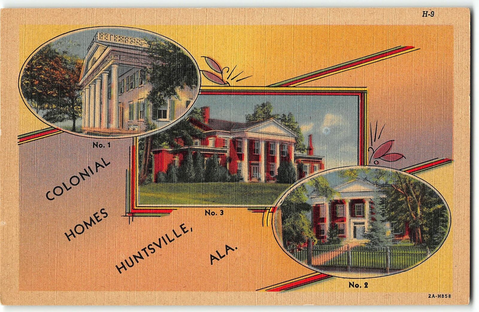 Colonial Homes, Huntsville, Alabama - #3 Plantation House - 1932 Linen ...