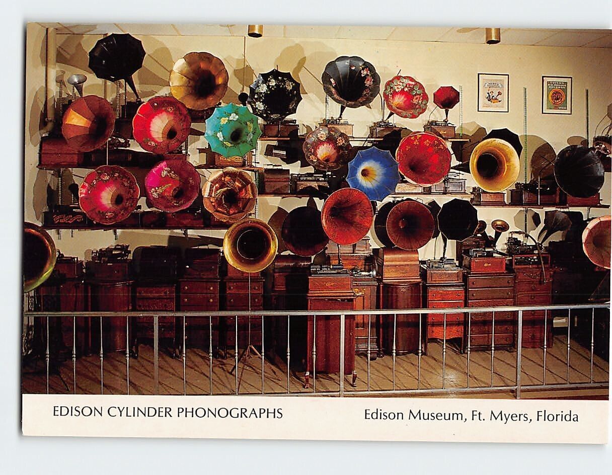 Postcard Edison Cylinder Phonographs Edison Museum Fort Myers Florida ...