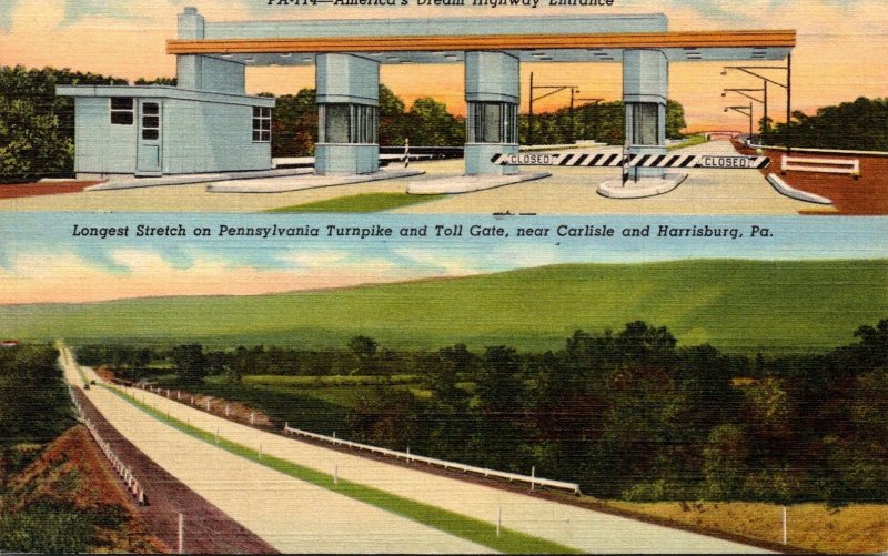 Pennsylvania Turnpike Longest Stretch and Toll Gate Near Carlisle and ...
