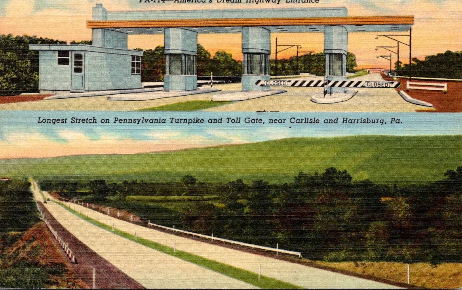 Pennsylvania Turnpike Longest Stretch and Toll Gate Near Carlisle and ...