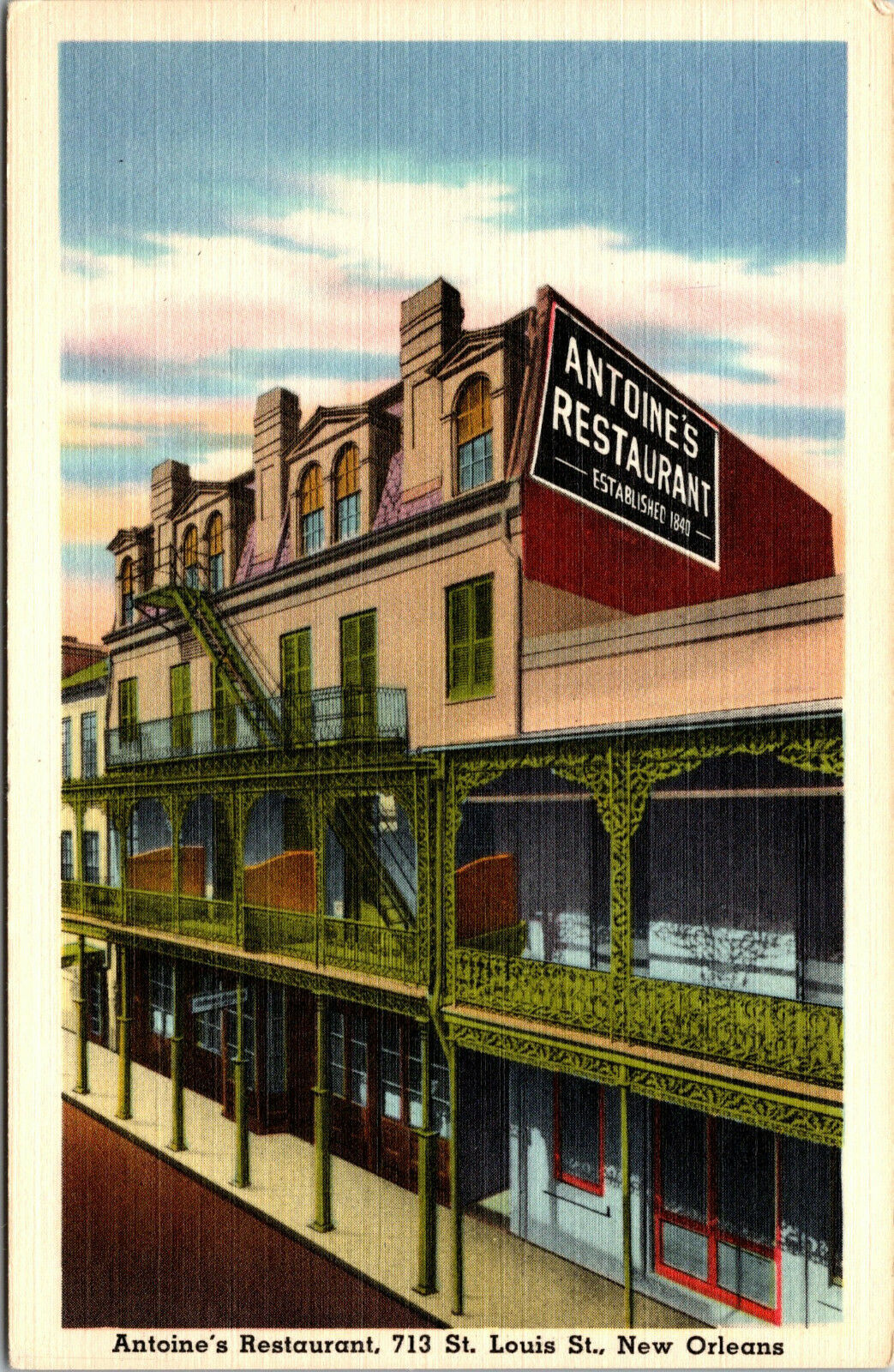 Vtg 1930s Antoine's Restaurant St Louis Street New Orleans Louisiana LA ...