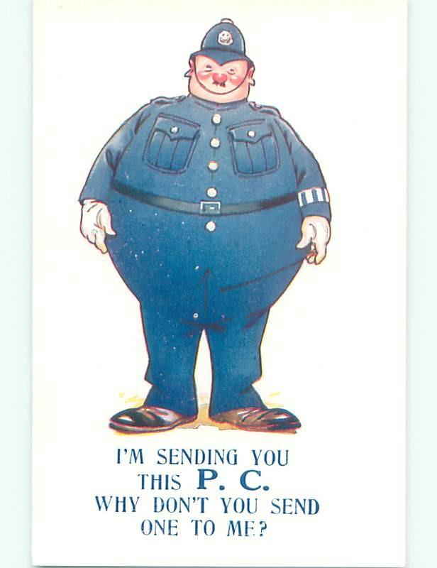 Bamforth comic VERY FAT POLICE OFFICER W7308@ | Topics - Cartoons ...