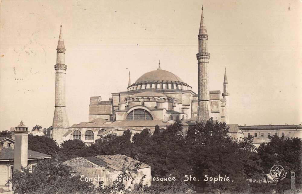 Constantinople Turkey Hagia Sophia Mosque Real Photo Vintage Postcard ...