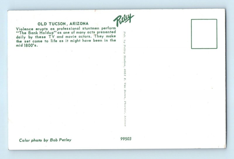 Bank Heist Scene Played by 1960s Actors Holdup Old Tucson Arizona ...