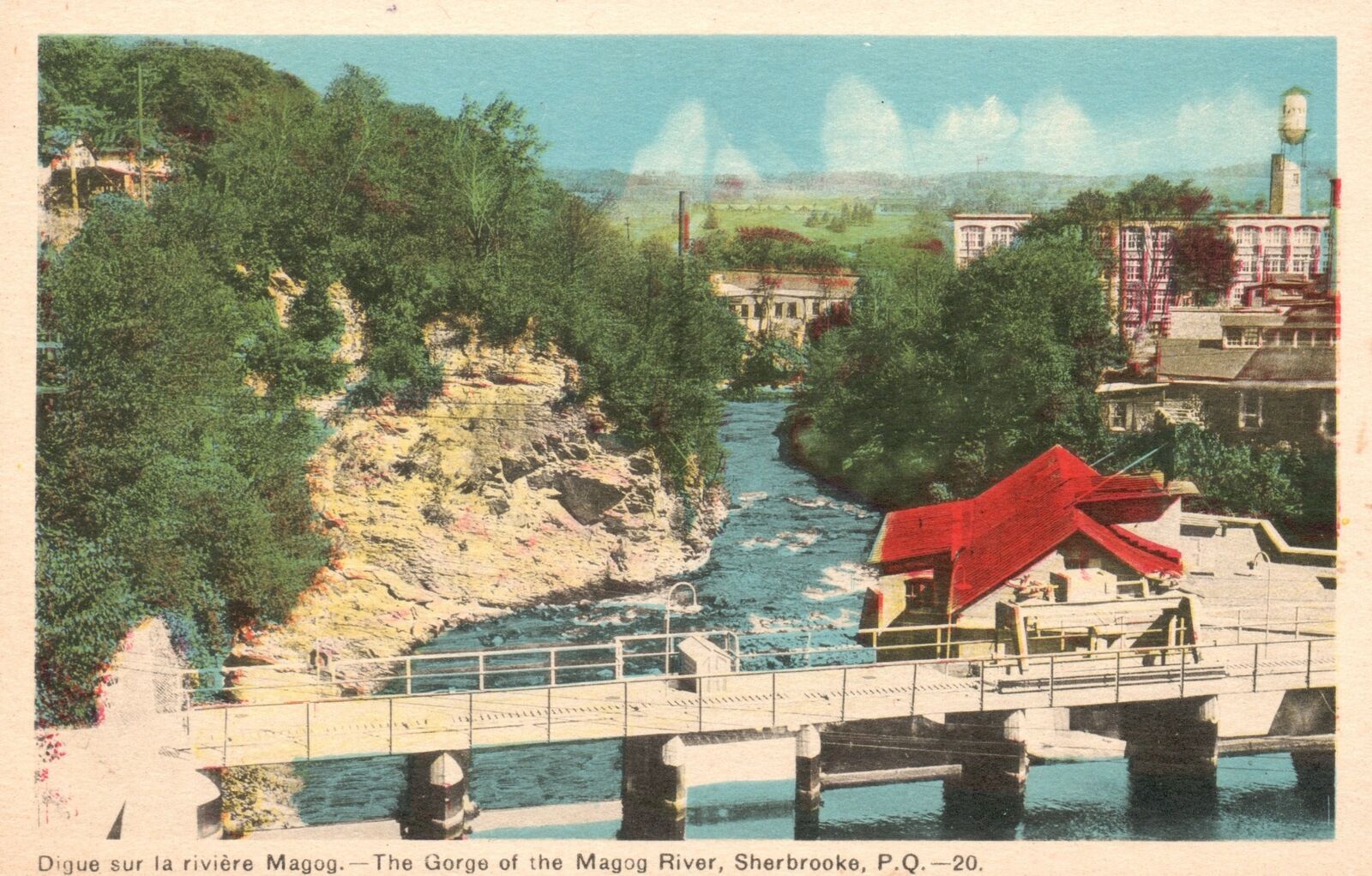 Vintage Postcard The Gorge Of The Magog River Sherbrooke Quebec Canada ...