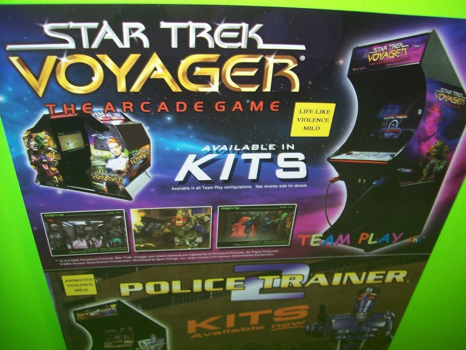 Team Play 2003 NOS Arcade Flyer Star Trek Voyager Police Trainer 2 ...