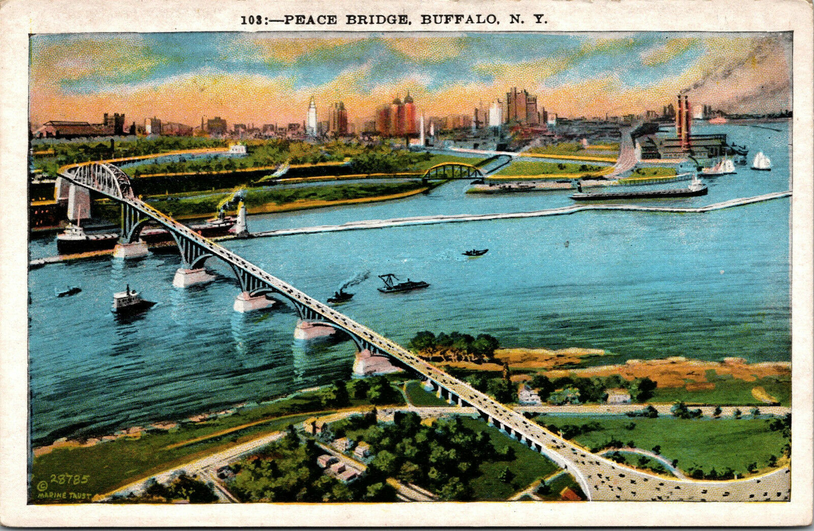 Vtg 1920s Peace Bridge Buffalo New York NY Postcard | United States ...