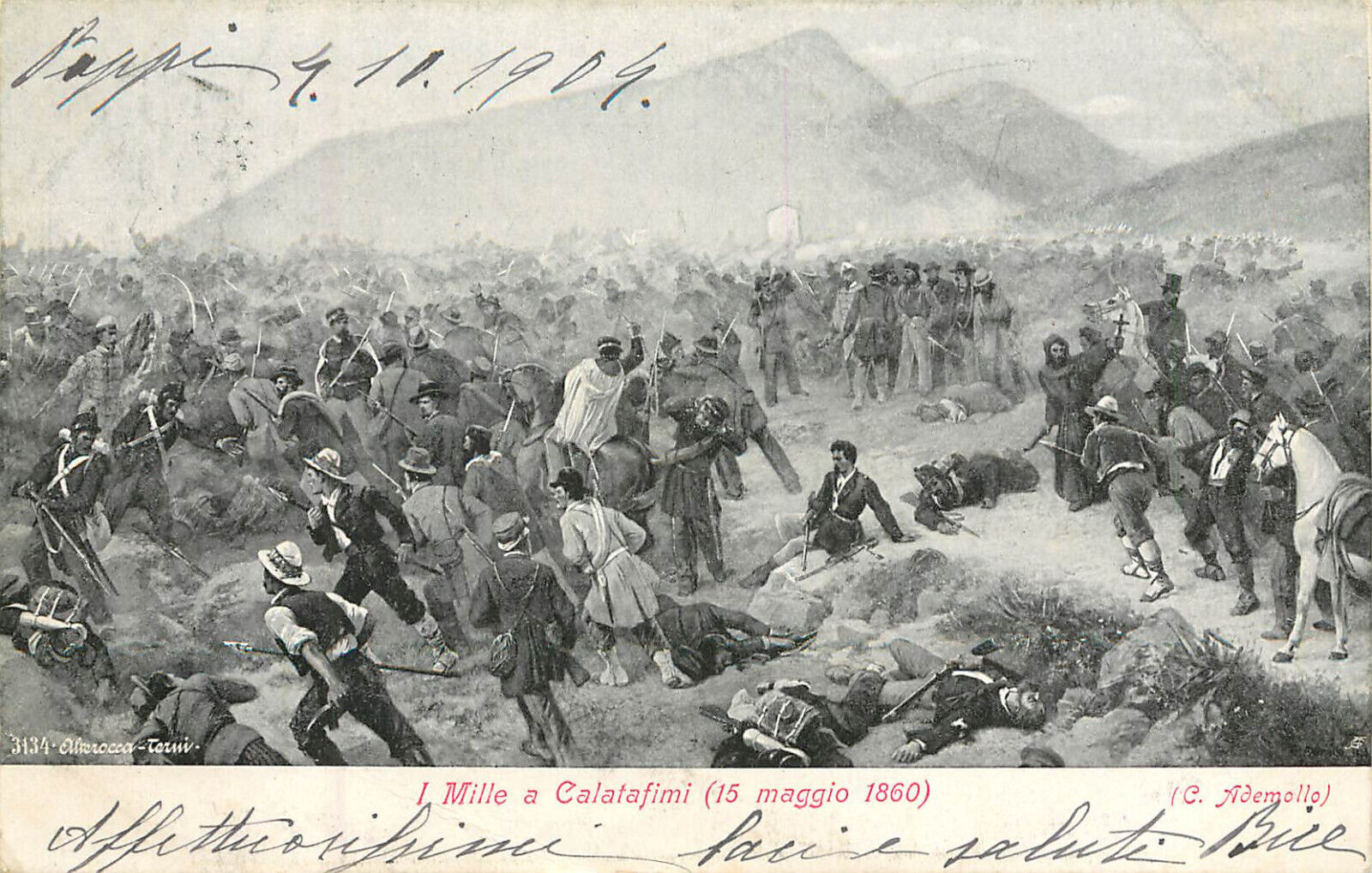 Postcard Battle of Calatafimi Expedition the Thousand Giuseppe Maria ...