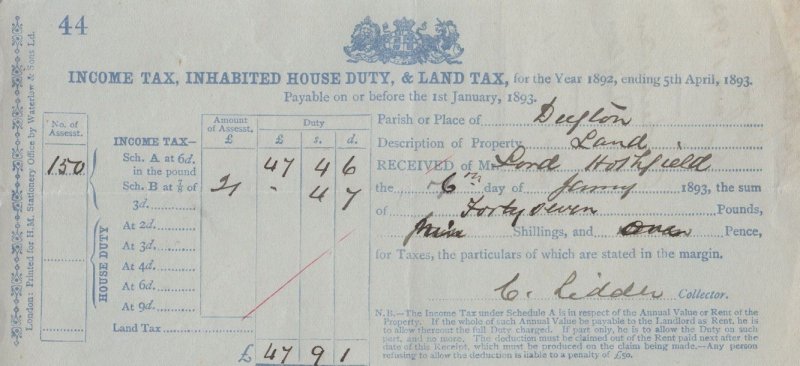 1897 Victorian Income Tax Receipt | Topics - Other, Postcard / HipPostcard