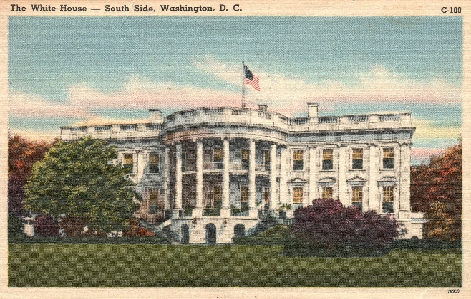 Vintage Postcard 1951 The White House South Side Washington D.C. James ...
