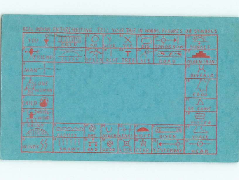 1940 Real Native Indian Picture Writing on Postcard Ac7454 | Topics ...