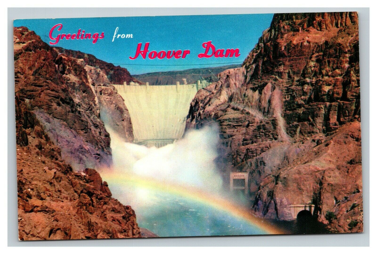 Vintage 1940's Postcard Hoover Dam and Rainbow Nevada | United States ...