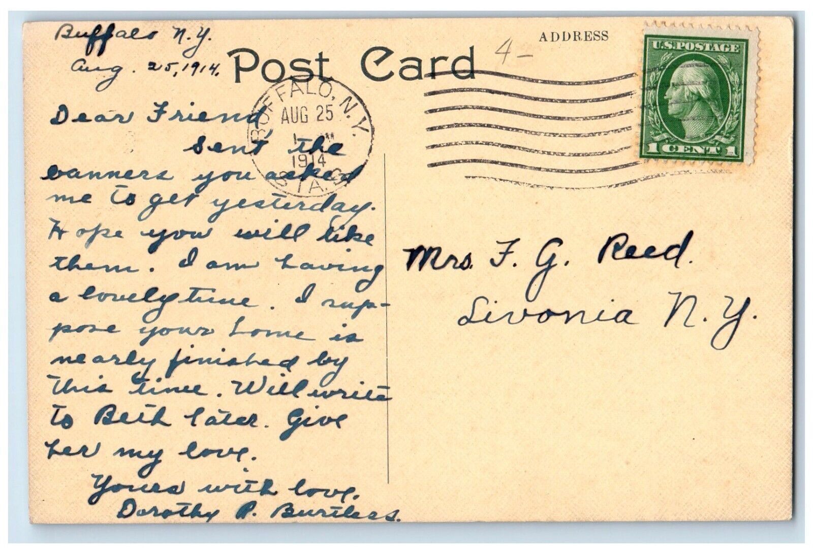 1914 Looking Up Main Street View Trolley Train Buffalo New York NY ...