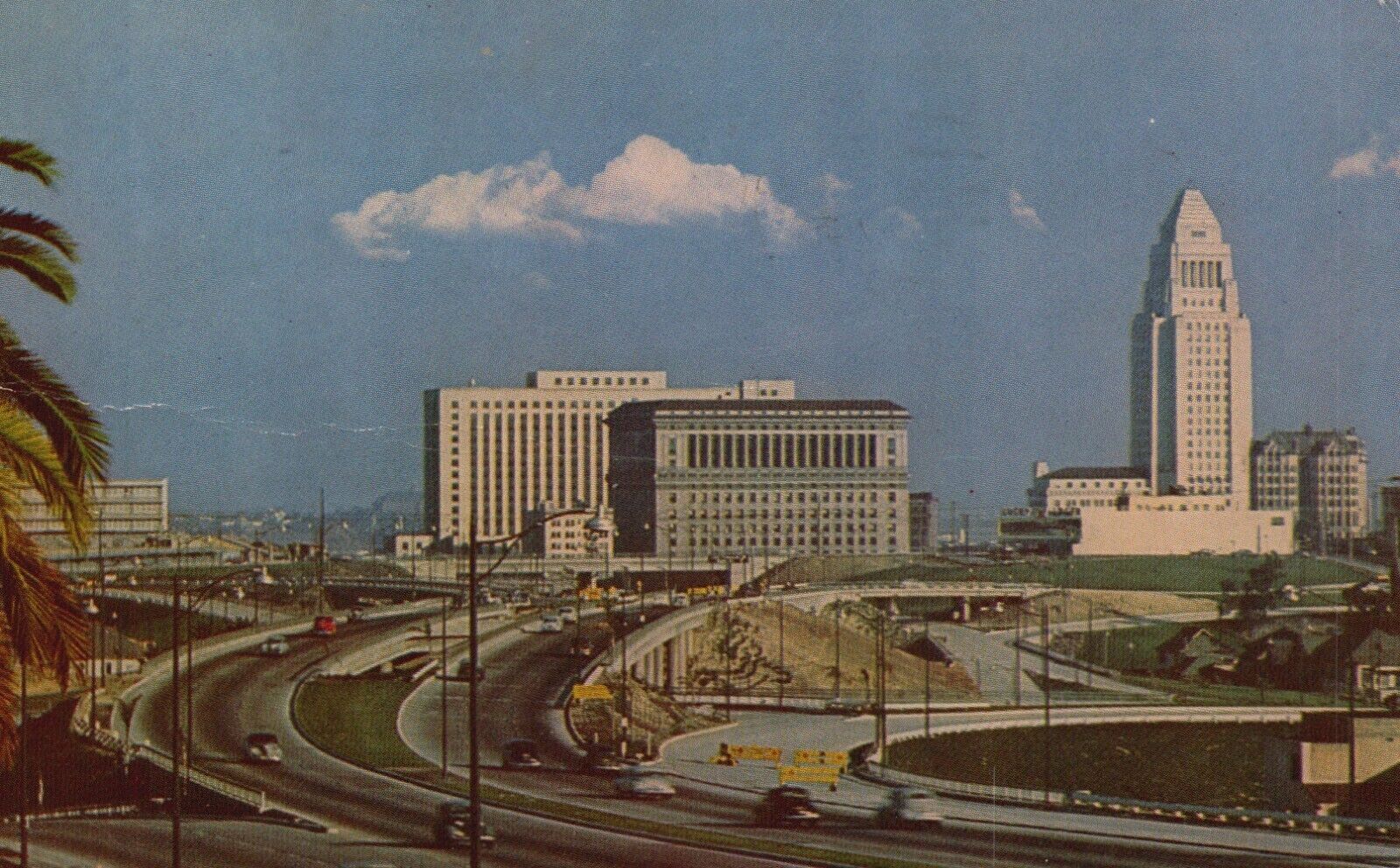 Los Angeles, CA, Civic Center, City Hall, 1954 Vintage Postcard e3553 ...