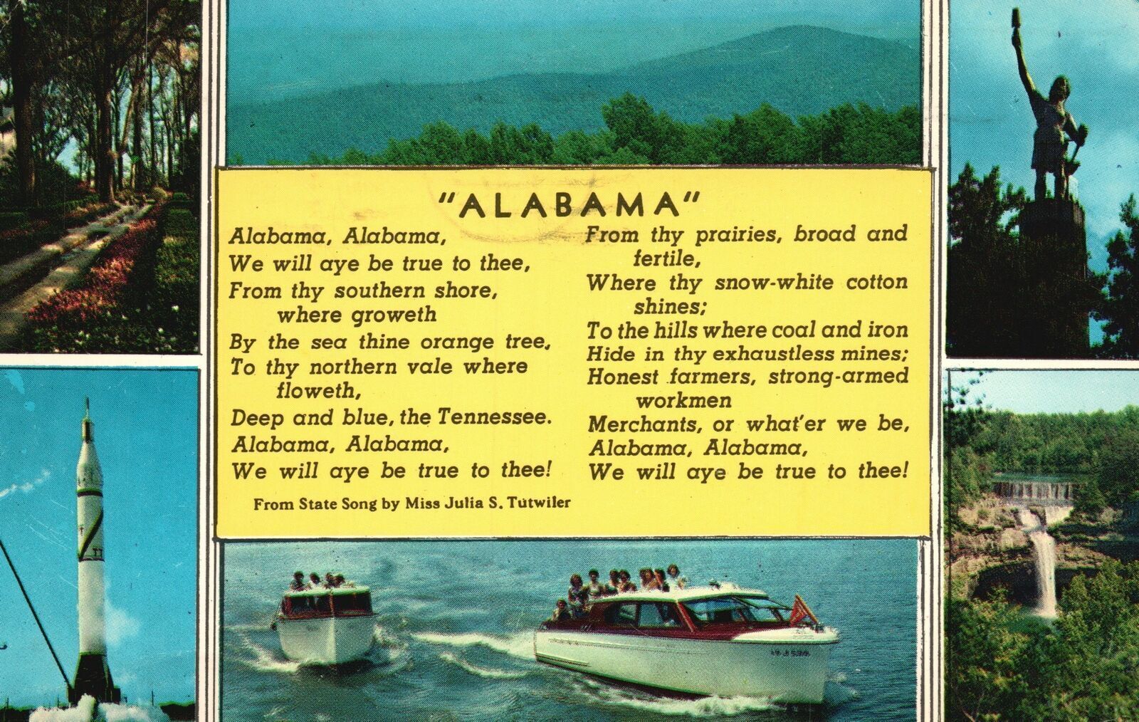 Vintage Postcard 1967 Greetings From Alabama in the Heart of Dixie ...