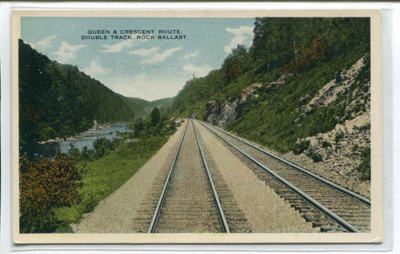 Queen & Crescent Route Railroad Double Track Rock Ballast 1920c ...
