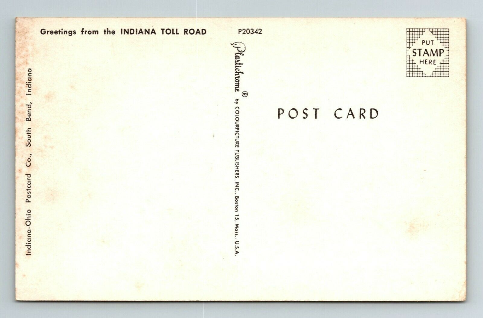 Indiana Toll Road IN Indiana Greetings, Map, Vintage Chrome Postcard ...