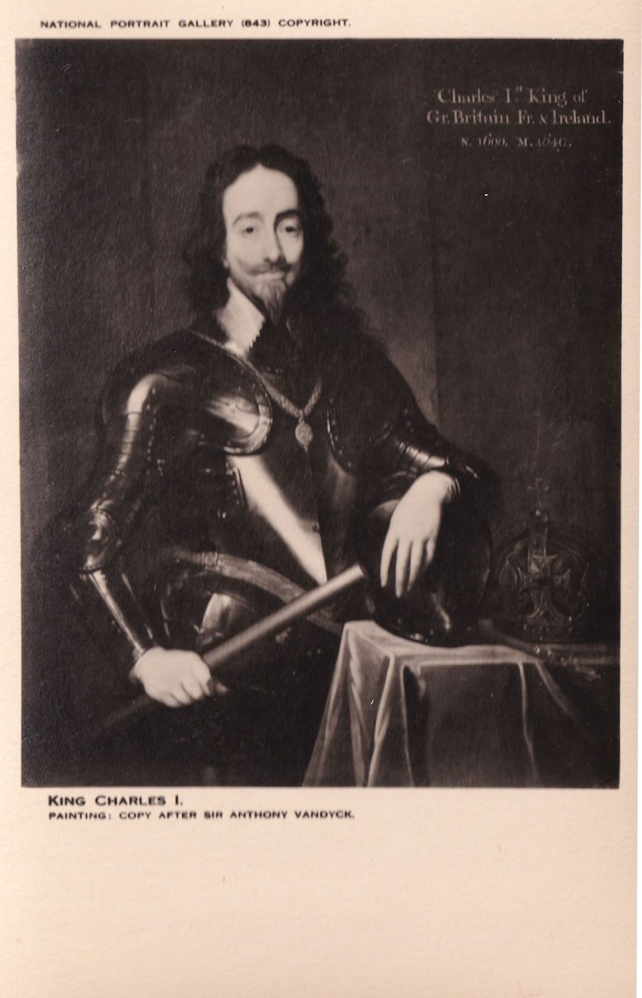 King Charles 1st I National Portrait Gallery Painting Postcard | Topics ...