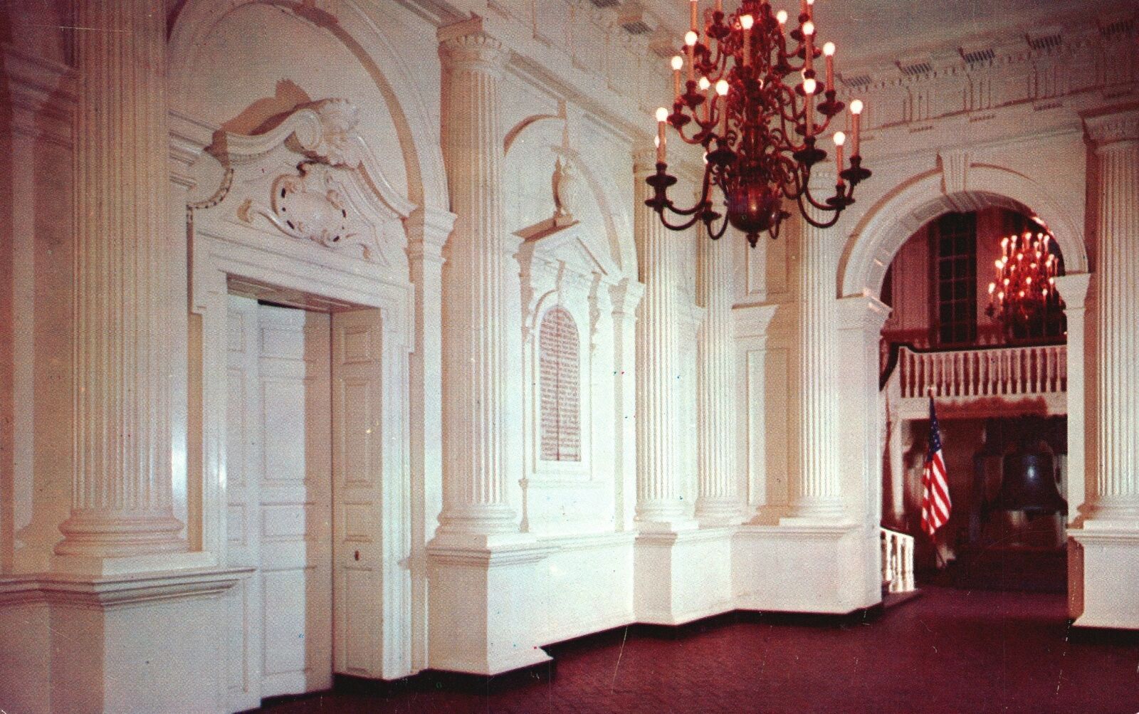 Vintage Postcard 1959 Hallway Independence Hall Chamber Philadelphia ...