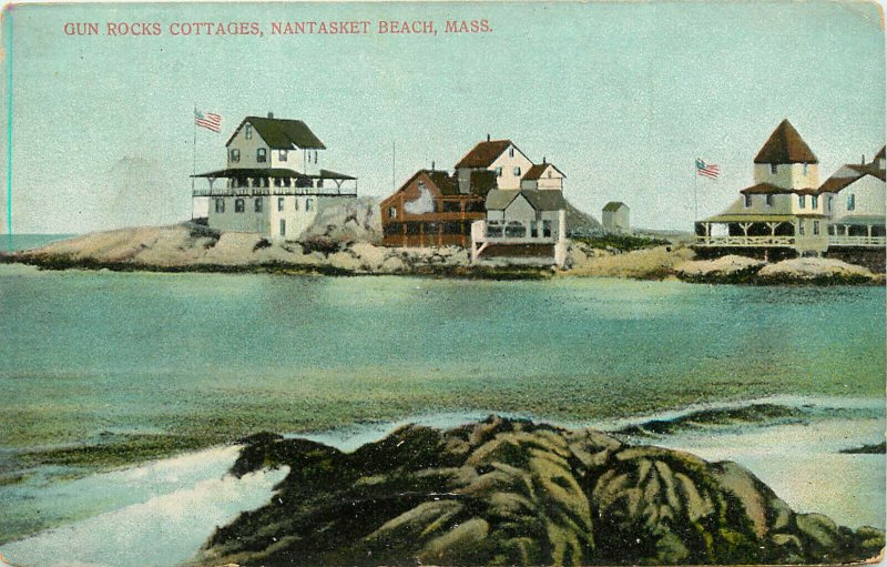 Vintage Postcard Gun Rocks Cottages Nantasket Beach Hull MA Plymouth ...