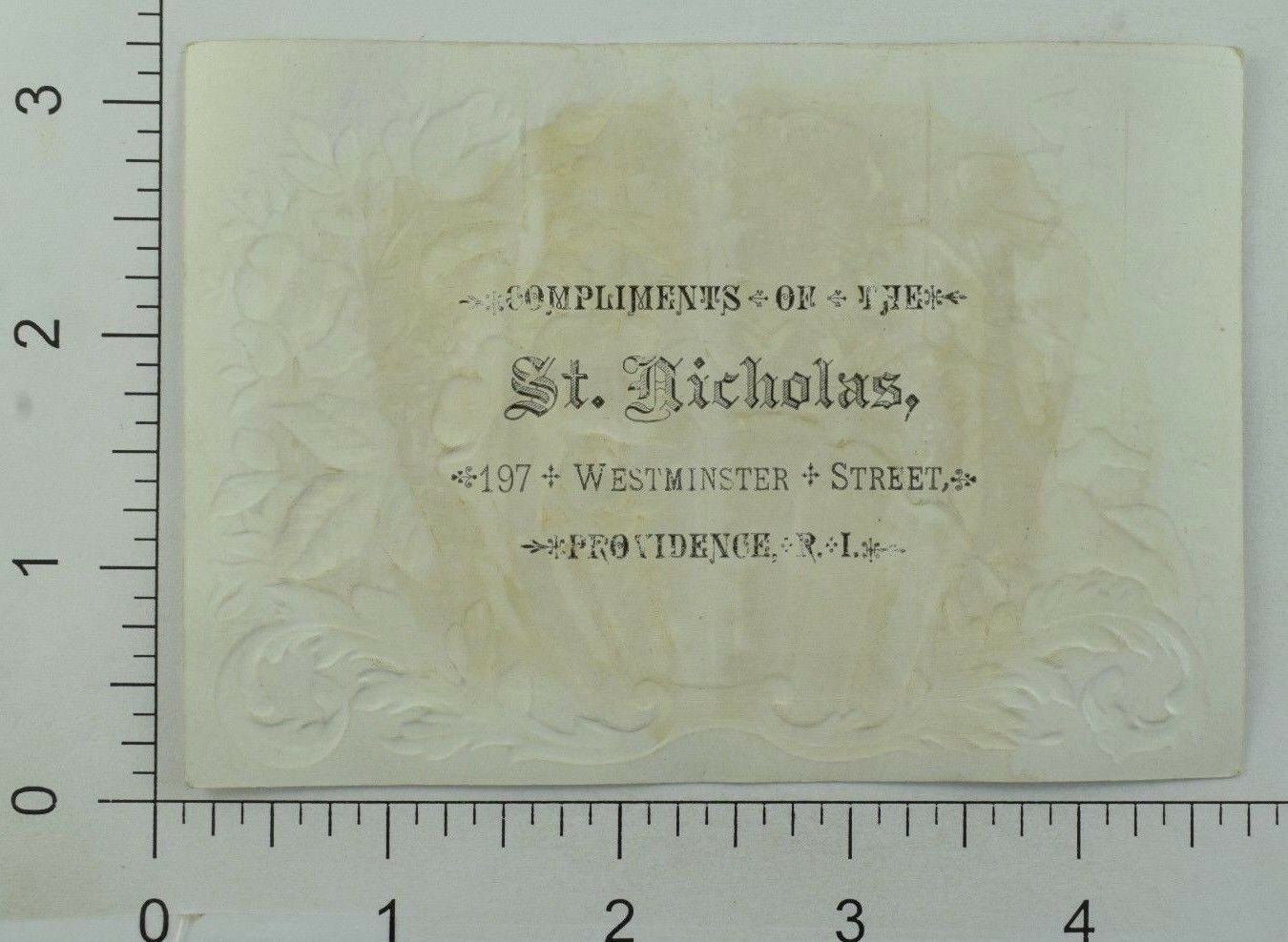 1880's Embossed St. Nicholas New Year's Card Angel Blue Toga Shell ...