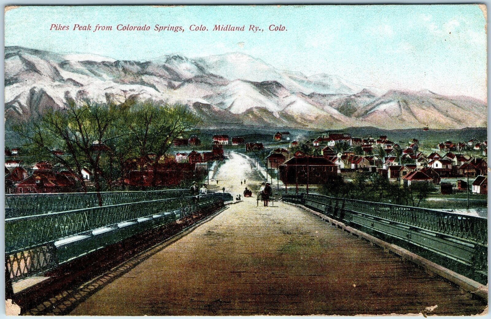 1910 Colorado Springs Pikes Peak Midland Railway CM Lith Photo Postcard ...