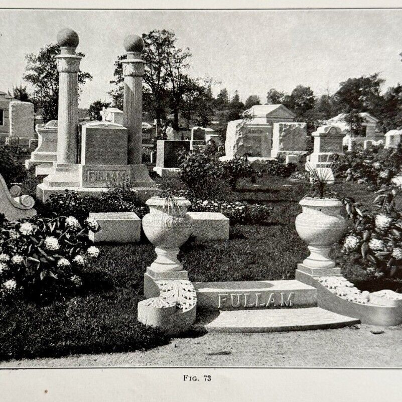 Grave Tombstone Architecture Example 1899 Victorian Art Drawing ...