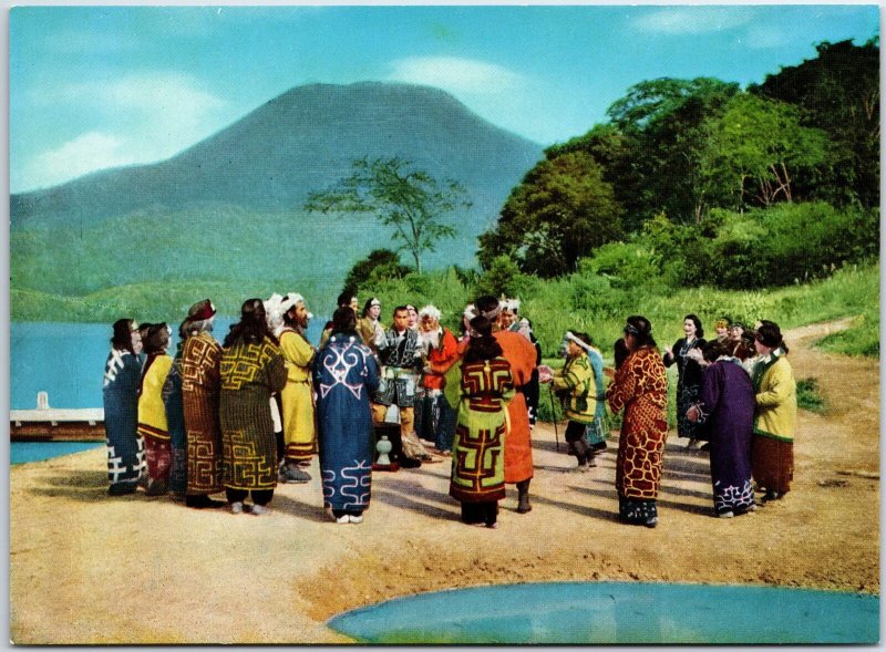 Vintage Continental Size Postcard Traditional Marimo Dance at Lake Akan ...