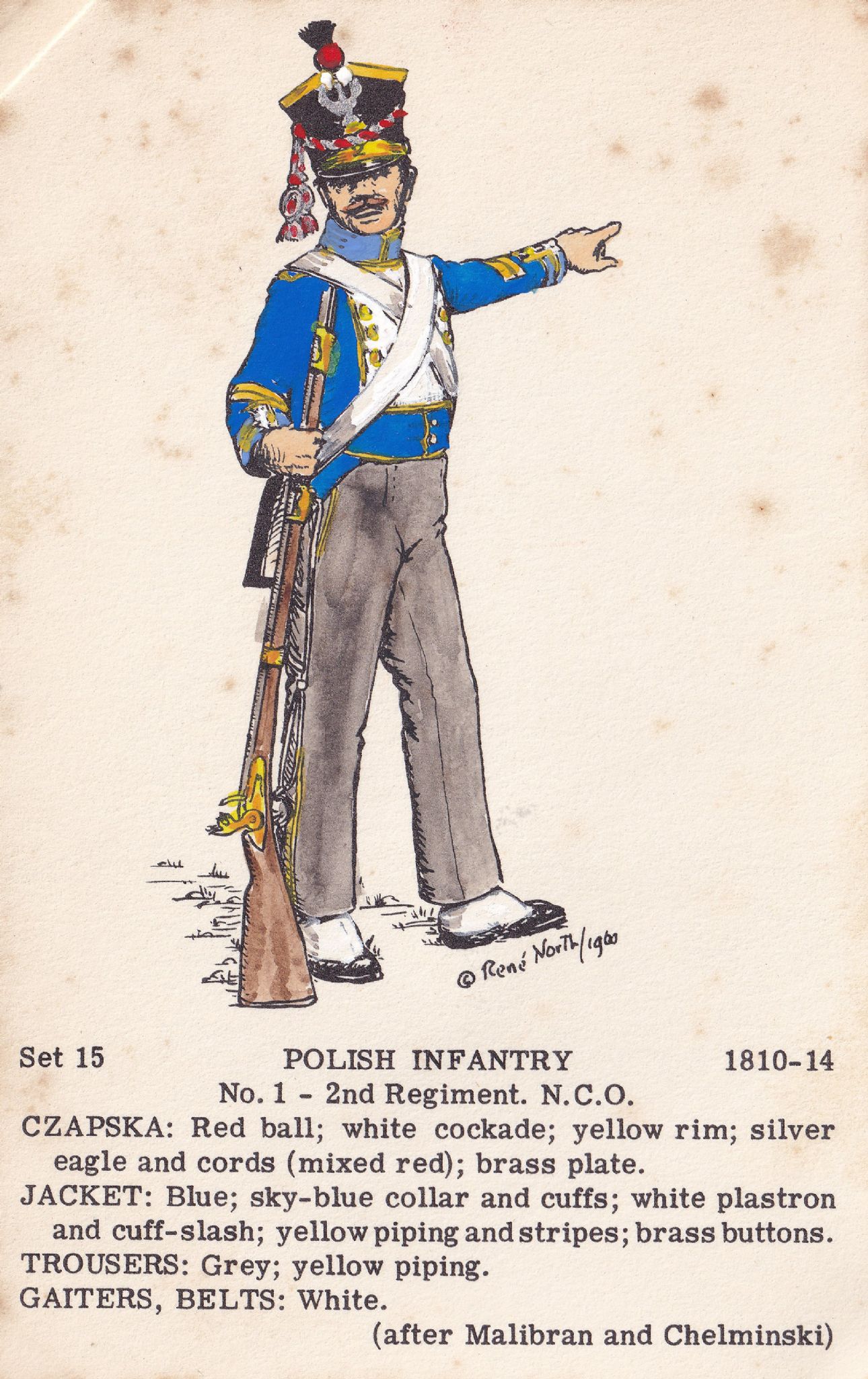 Polish Infantry 2nd Regiment NCO Napoleonic War Uniform PB Postcard ...