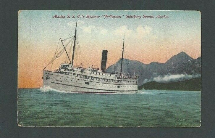 PPC Alaska SS Co's Steamer Jefferson Built About 1912 | United States ...