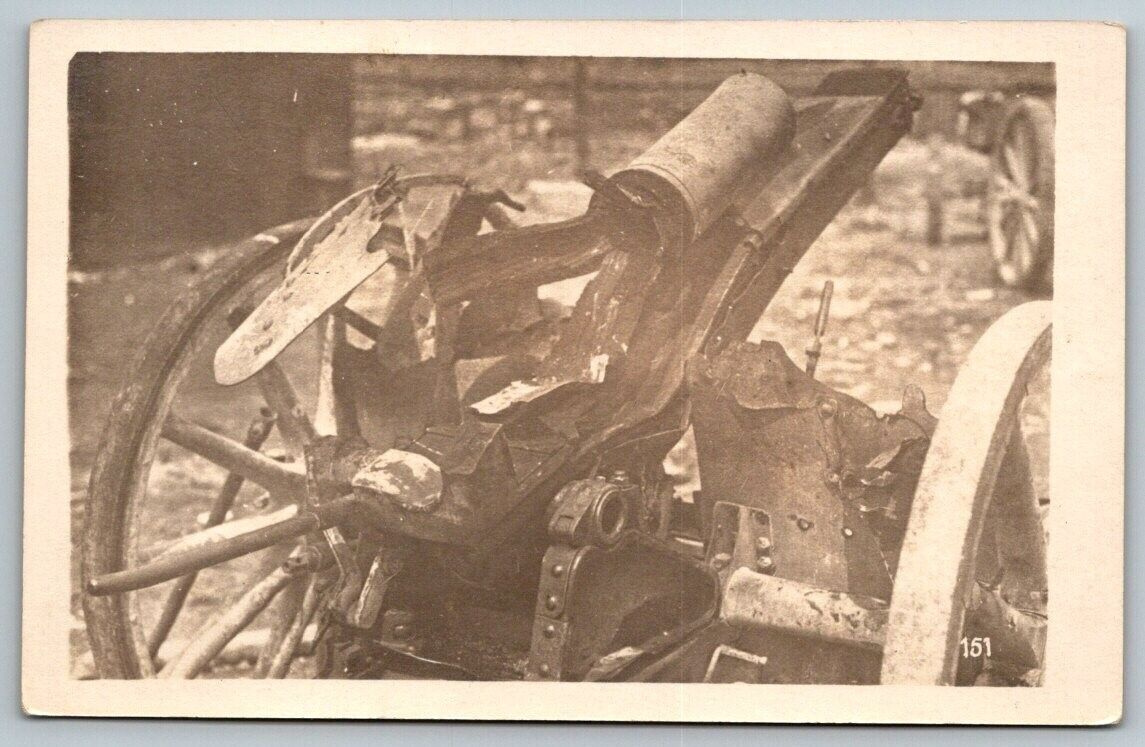 RPPC WW1 Artillery Cannon Destroyed Real Photo Postcard | Other / Unsorted, Postcard / HipPostcard