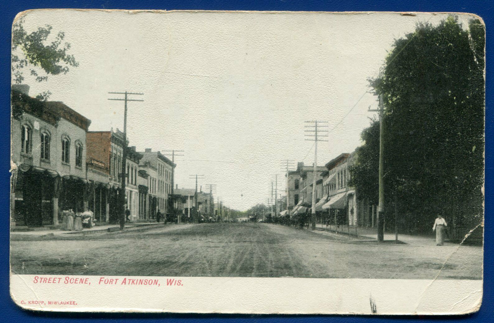 Fort Atkinson Wisconsin wi Street Scene old 1910s postcard | United ...