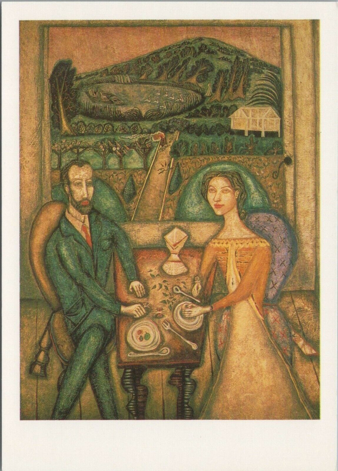 Art Postcard - Artist Cecil Collins-Portrait of The Artist and His Wife ...