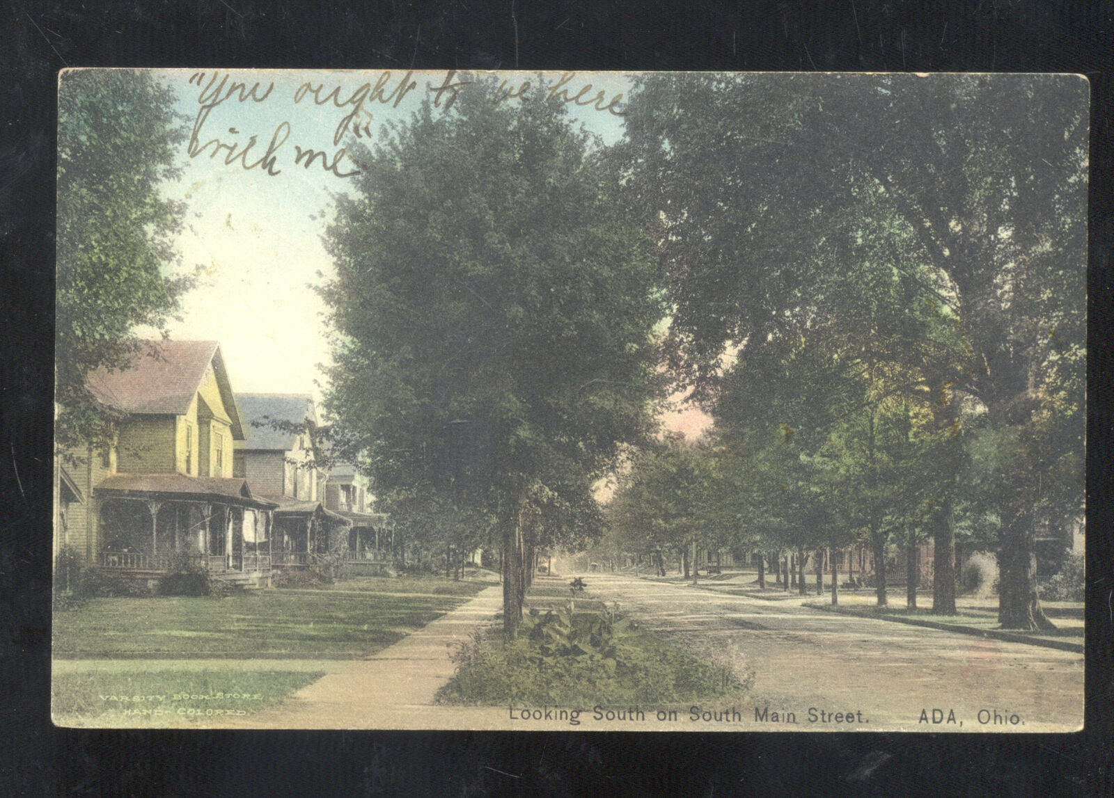 ADA Ohio South Main Street Scene Residence Homes Vintage Postcard VAN ...