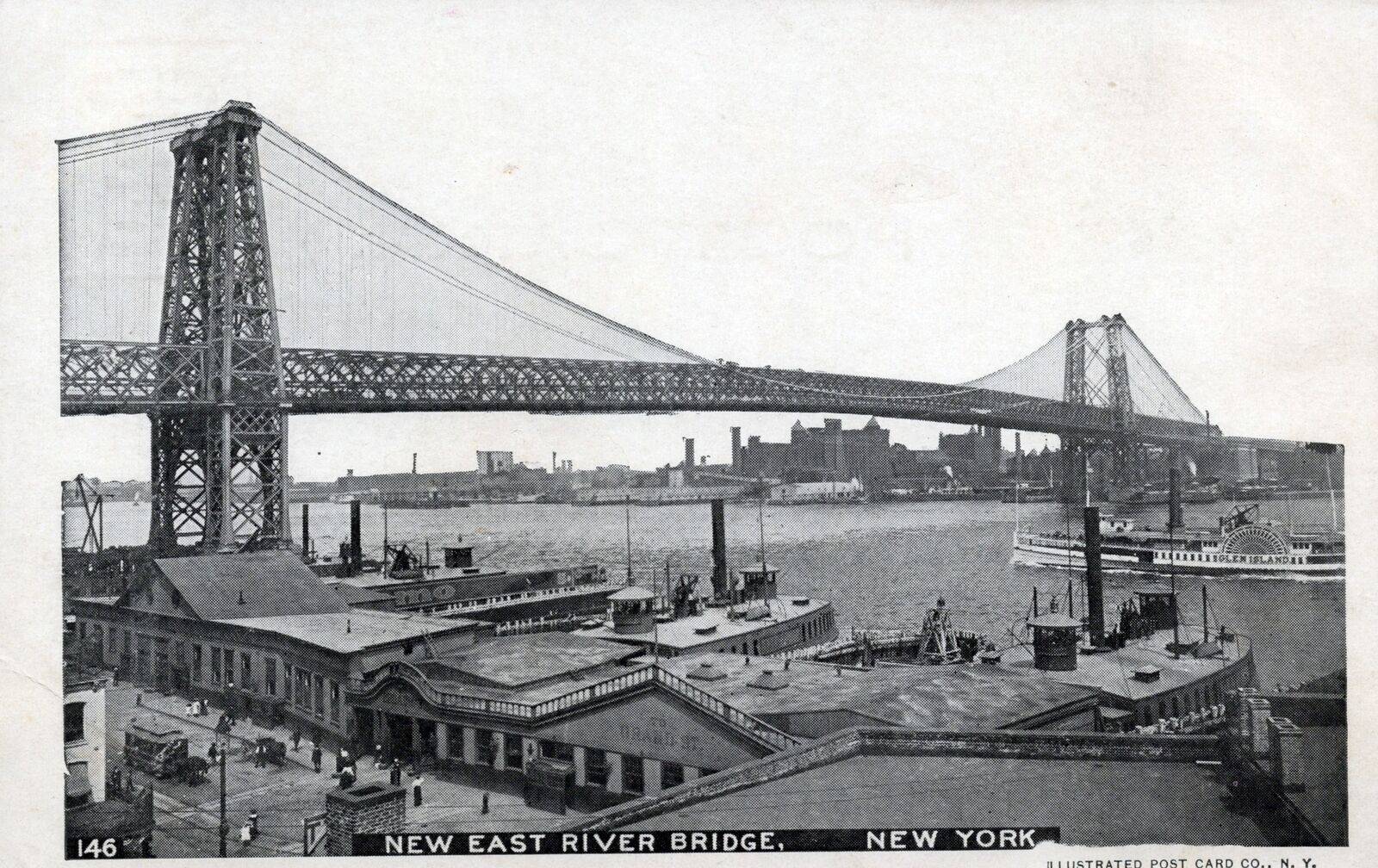Vintage Postcard the New East River Bridge at New York City C. 1920s ...