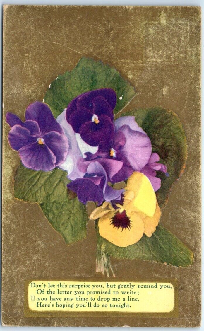 Postcard - Friendship Greeting Card with Poem and Flowers Art Print ...