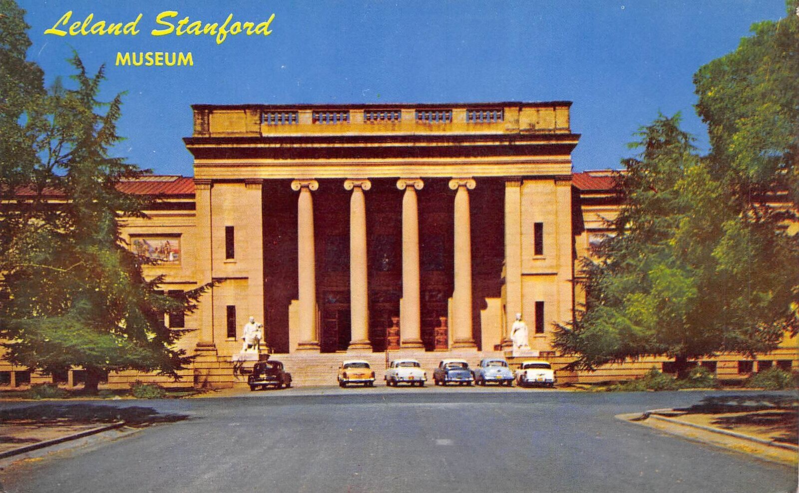 Stanford University California 1950s Postcard Museum Parked Cars ...