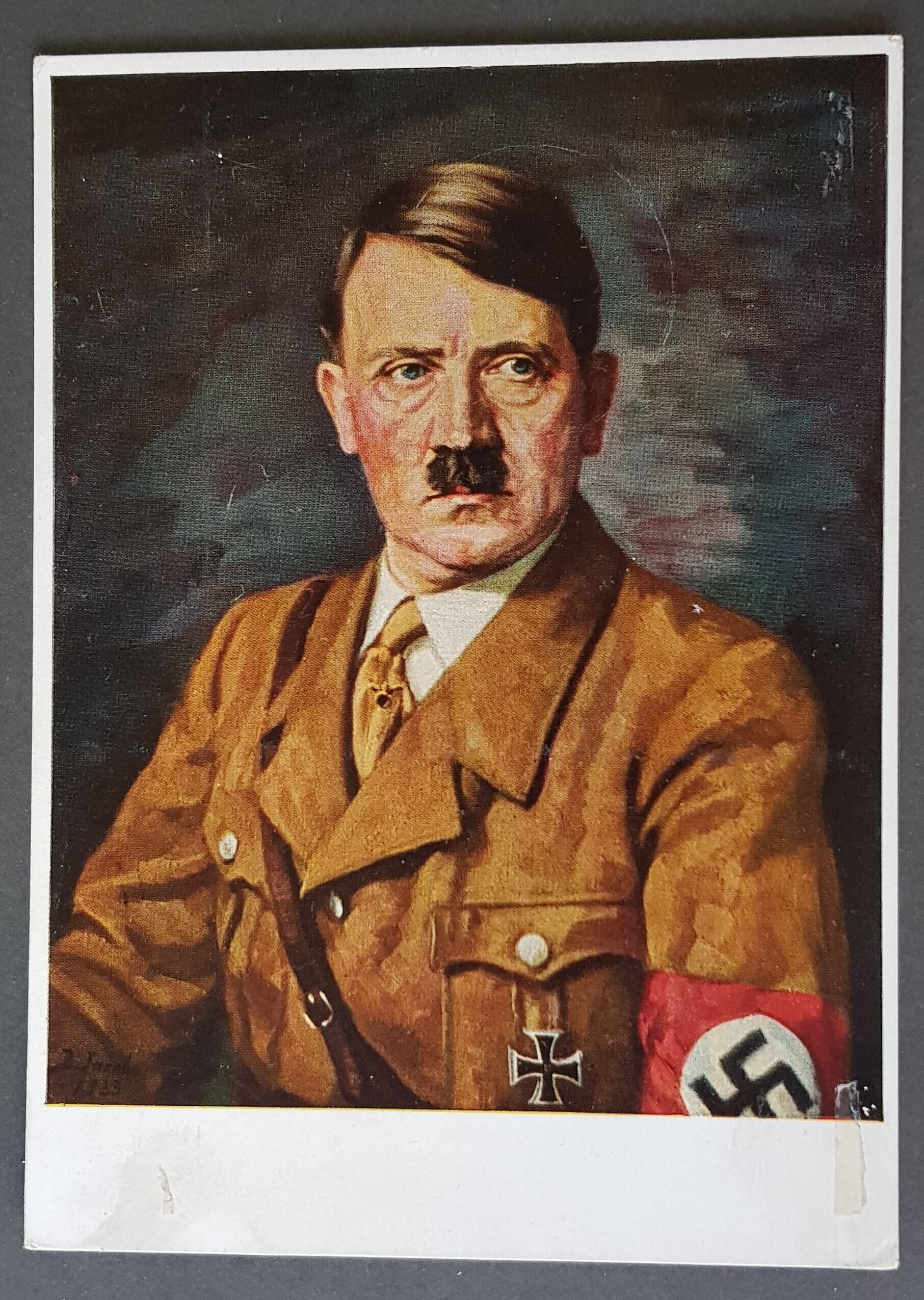 Third Reich Original Coloured Artist Postcard Fuhrer Adolf Hitler 1933 ...