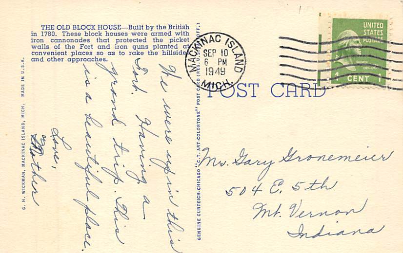 The Old Block House Built By British in 1780 Mackinac Island MI ...