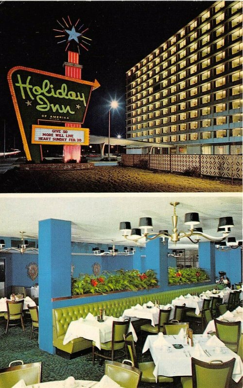 Columbus Ohio 1970s Postcard Holiday Inn Motel Downtown Dining Room ...