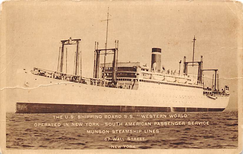 S S Western World Munson Steamship Line Ship | Topics - Transportation ...