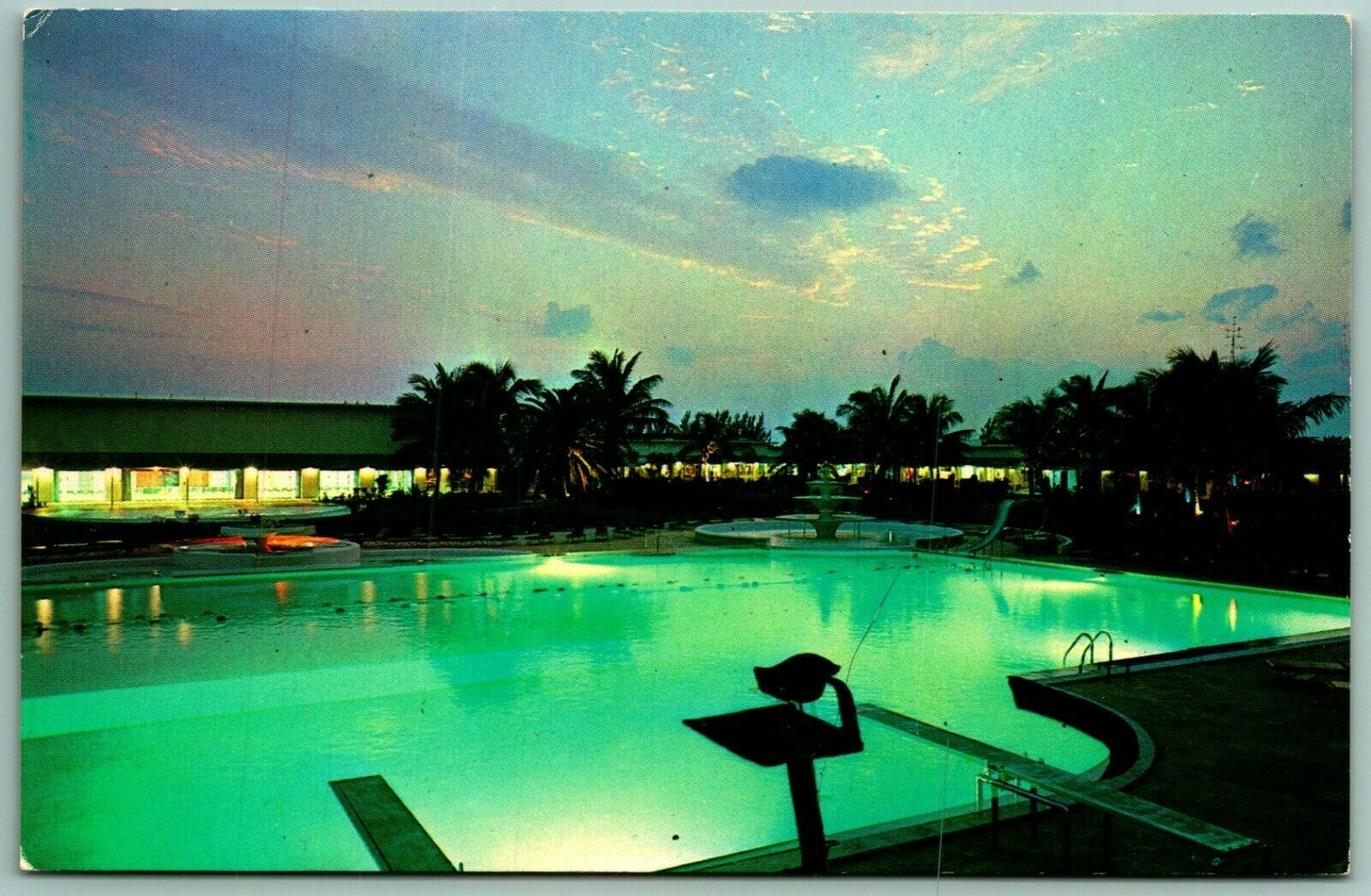 Night View Grand Bahama Hotel Grand Bahama Island UNP Chrome Postcard ...