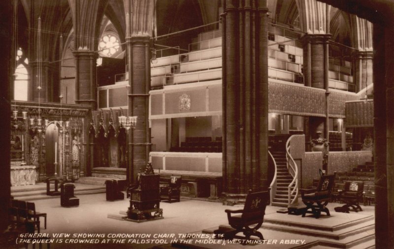 Vintage Postcard Coronation Chair Thrones Crowned At Faldstool ...