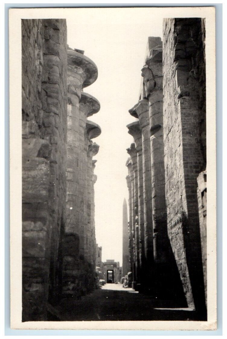 c1920's Hypostyle Hall Pillars Tothmes Obelisk God Karnak Egypt RPPC ...