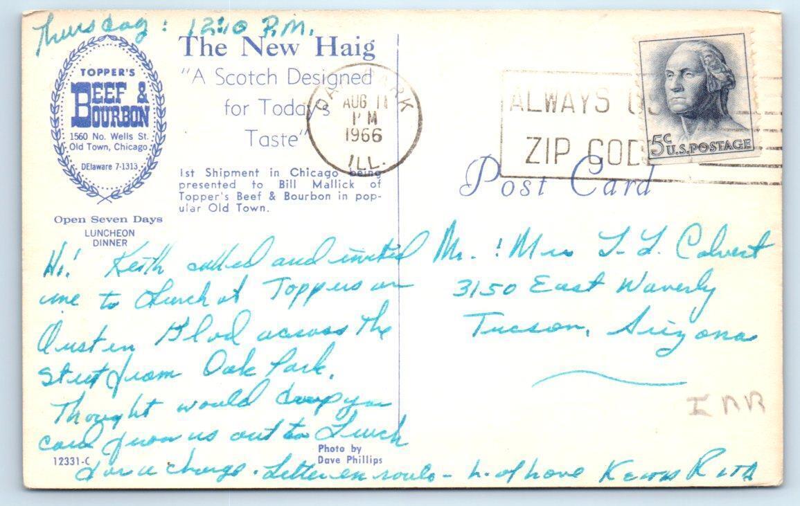 CHICAGO, IL ~ Bill Mallick HAIG SCOTCH ~ TOPPER'S BEEF & BOURBON 1966 ...